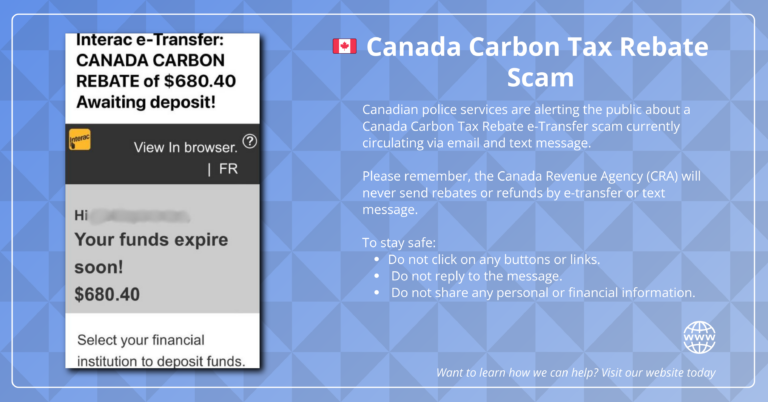 Member Alert: Beware of Canada Carbon Tax Rebate e-Transfer Scams ...